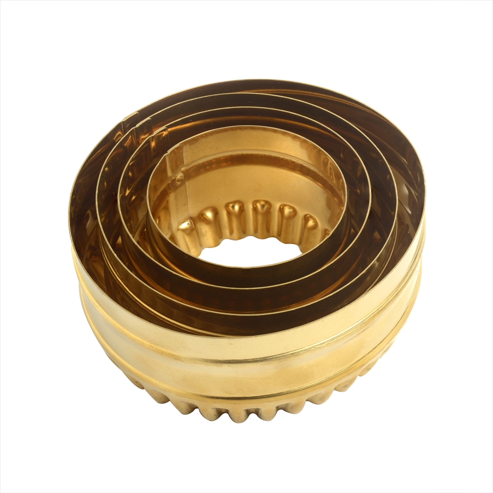 BRASS ROUND FLUTED CUTTERS - 4PCS ON BRASS RING - Eddingtons